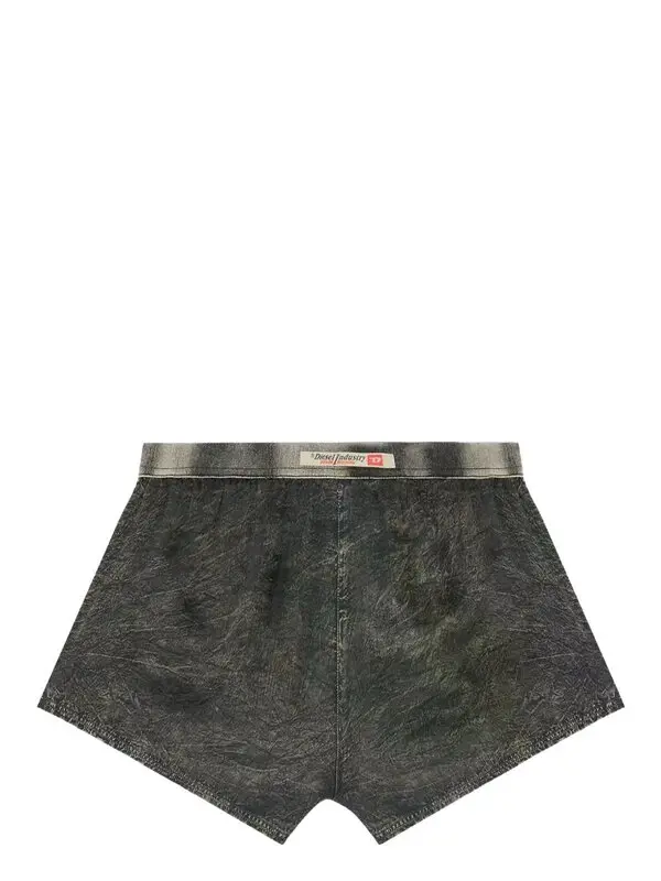 DIESEL® Fluid Viscose Shorts With Logo Detail - Grey