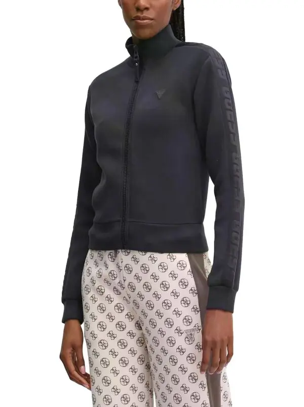 Guess Logo Tape Zip-up Sweatshirt - Blue