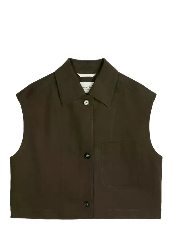 Marc O'polo Cropped Gilet - Green