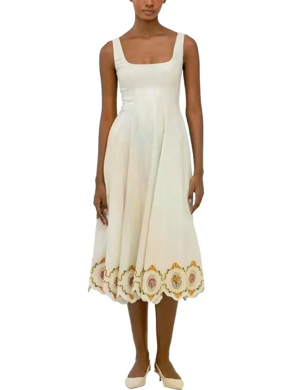 Agua Bendita Cordillera Midi Dress - Neutrals