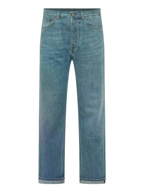 TELA GENOVA Straight-leg Jeans With Logo Patch - Blue