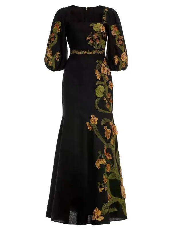 Agua Bendita Clavel Cordillera Maxi Dress - Black