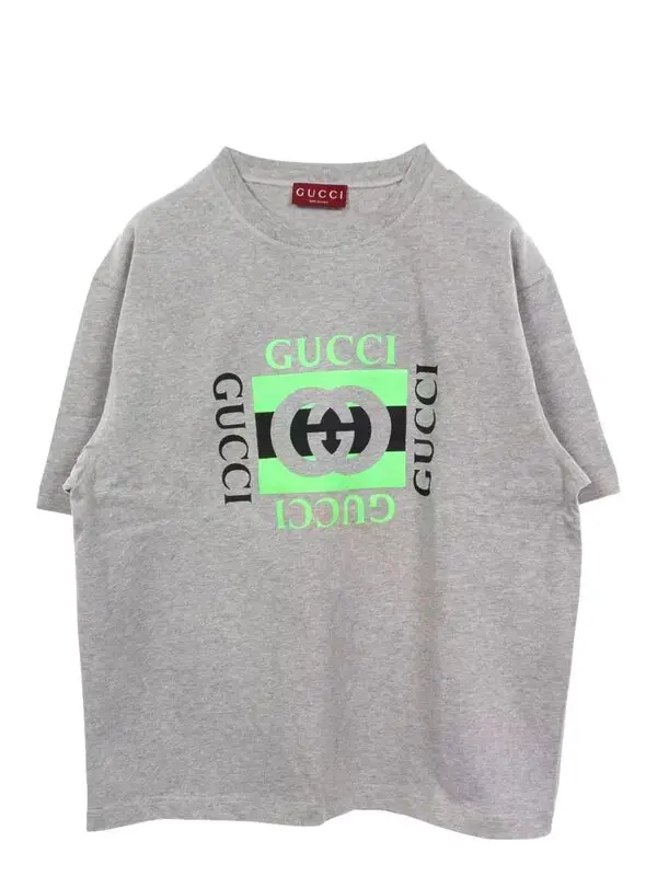 Gucci Interlocking G Logo Cotton T-shirt - Grey
