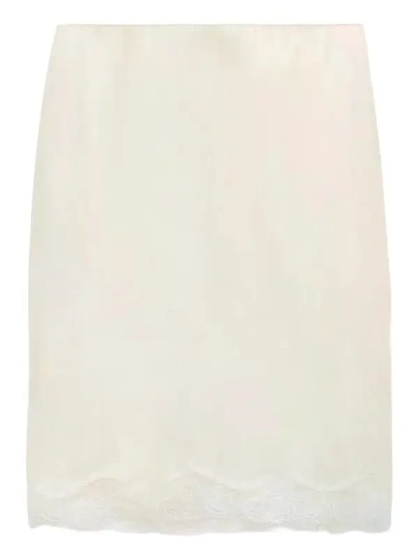 Dorothee Schumacher Habotai Silk Lace-trim Skirt - Neutrals