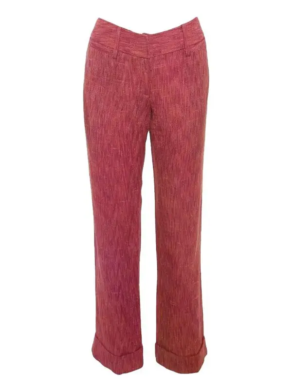 Dolce & Gabbana Pink Tweed Trousers - Red