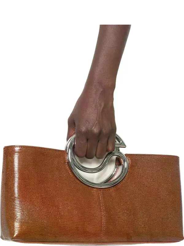 Coperni C-shaped Clutch Bag - Brown