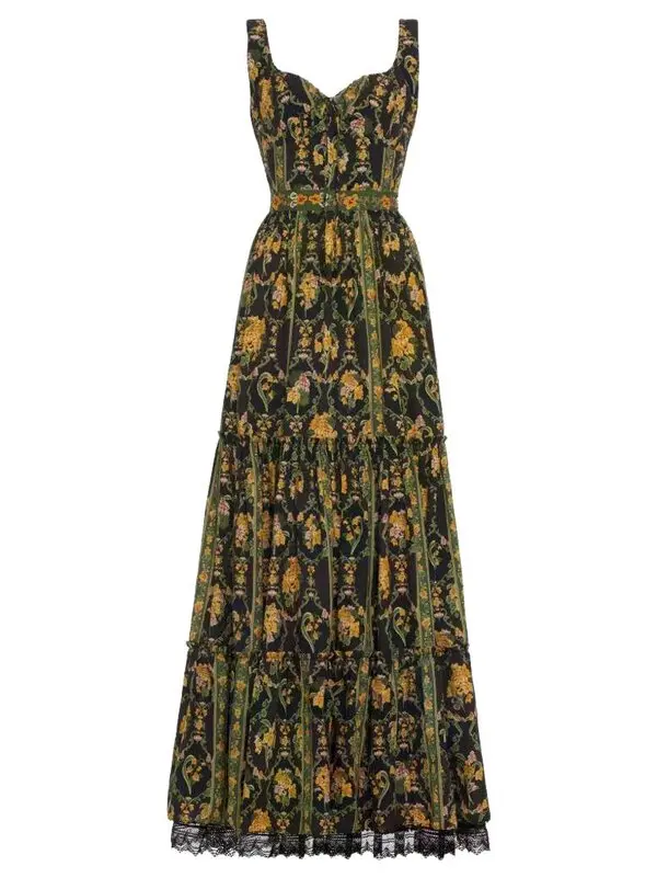 Agua Bendita Azulejo Cordillera Maxi Dress - Black
