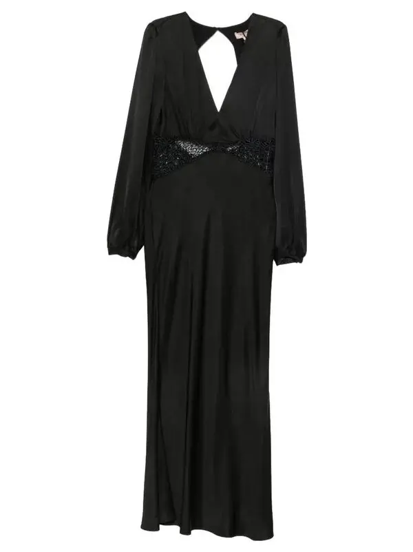 TWINSET Lace-insert Open-back Maxi Dress - Black