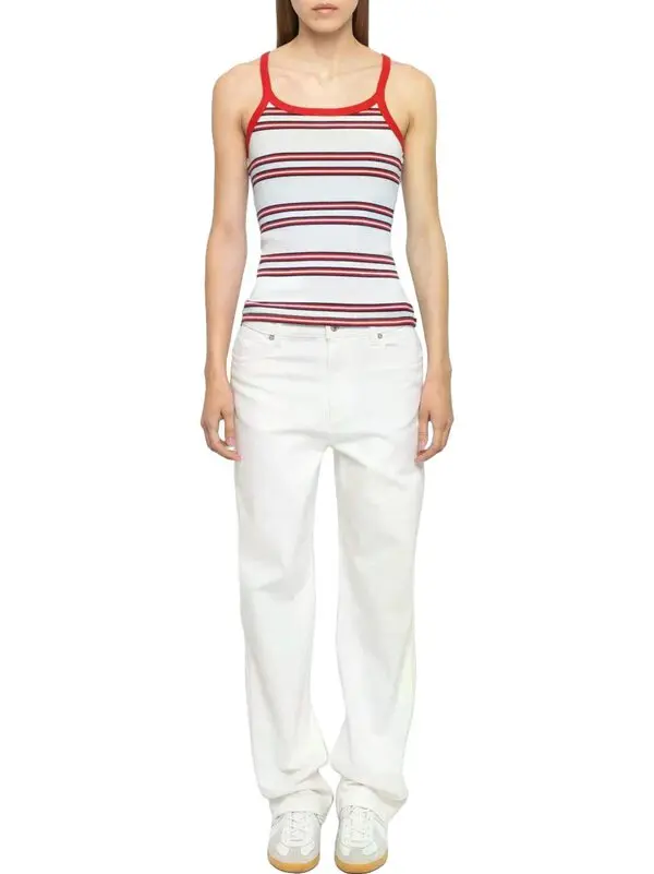 Zadig&Voltaire Albao Striped Cotton Blend Tank Top - Blue