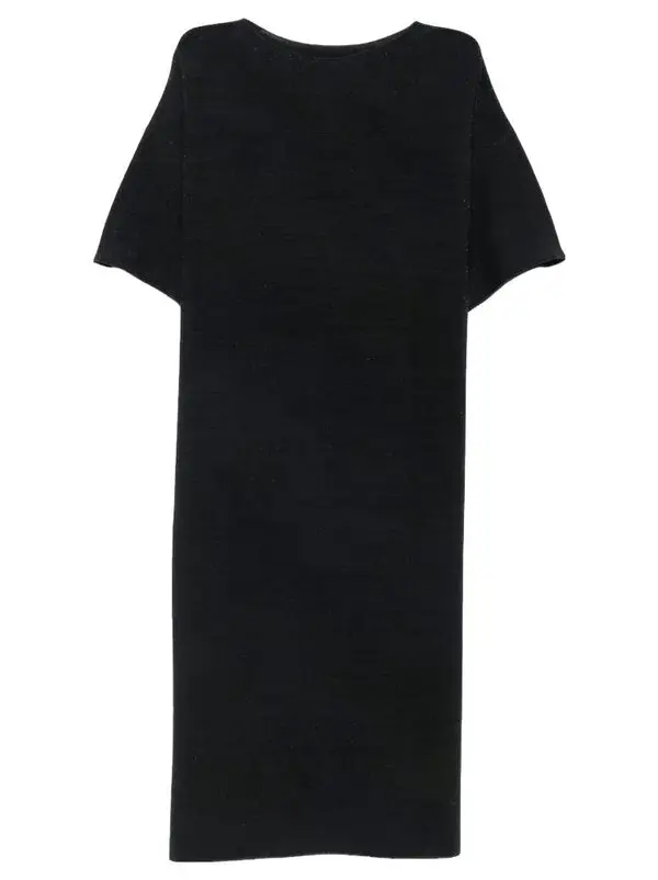 Fabiana Filippi Metallic Thread Short Sleeve Midi Dress - Blue
