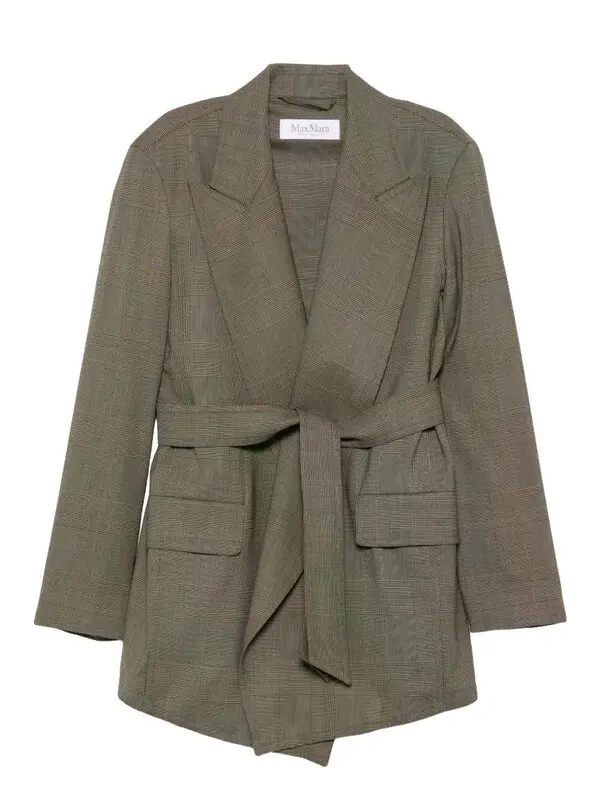 Max Mara Checked Belted Blazer - Brown