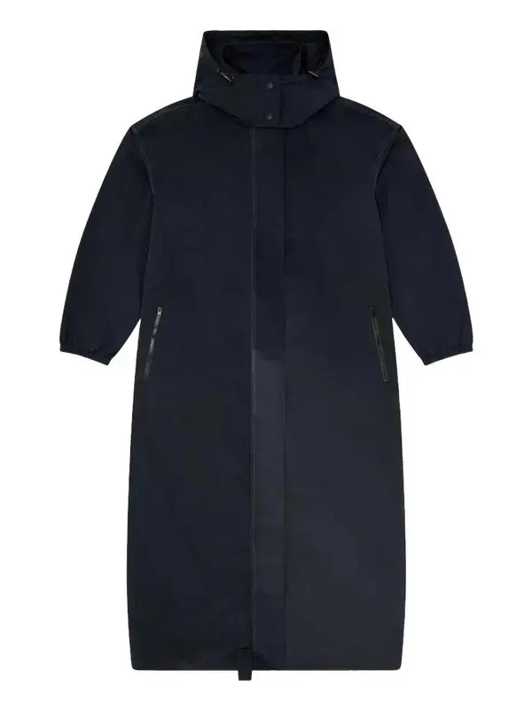 DIESEL® Nylon Trench Coat With Detachable Hood - Blue