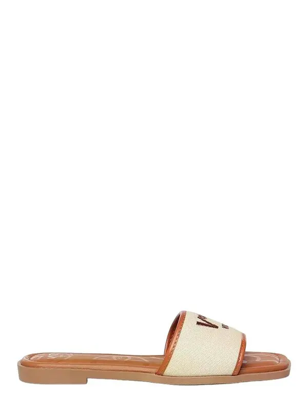 V°73 Logo-embroidered Sandals - Neutrals