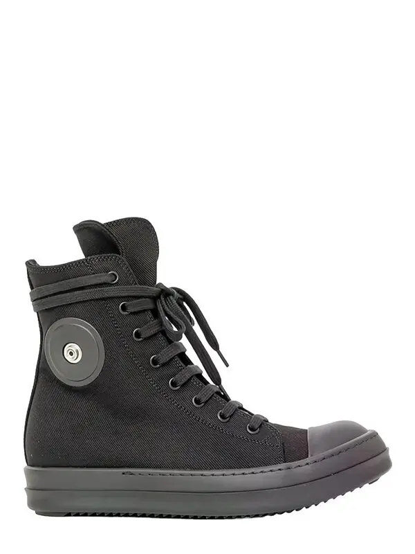Rick Owens Cotton Lace-up Canvas Sneakers - Black