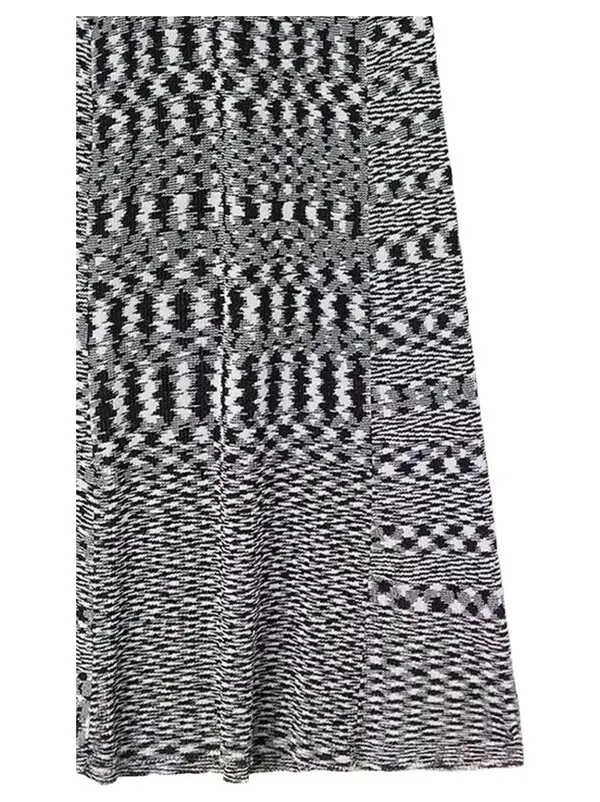 GANNI Space-dye Ribbed Knit Maxi Dress - Black
