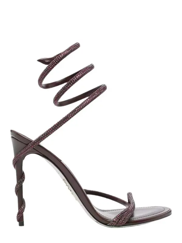 Rene Caovilla Margot Crystal Embellished Sandals - Brown