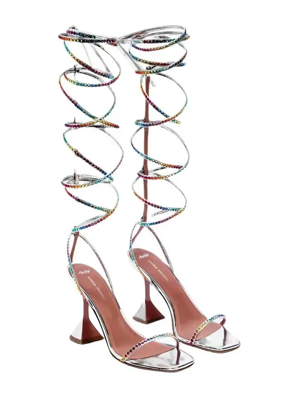 Amina Muaddi X Awge Lsd Gladiator Sandals - Silver