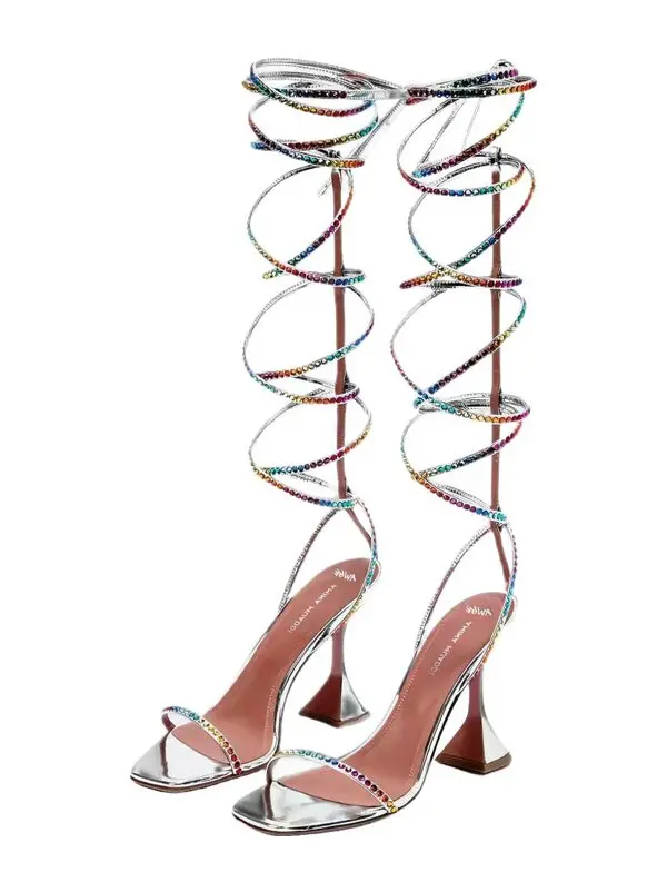 Amina Muaddi X Awge Lsd Gladiator Sandals - Silver