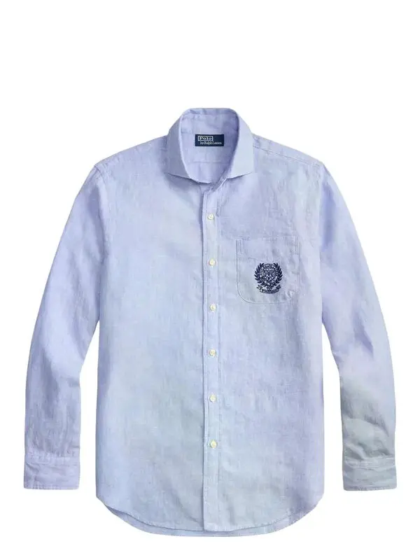Polo Ralph Lauren Embroidered Pocket Linen Shirt - Blue