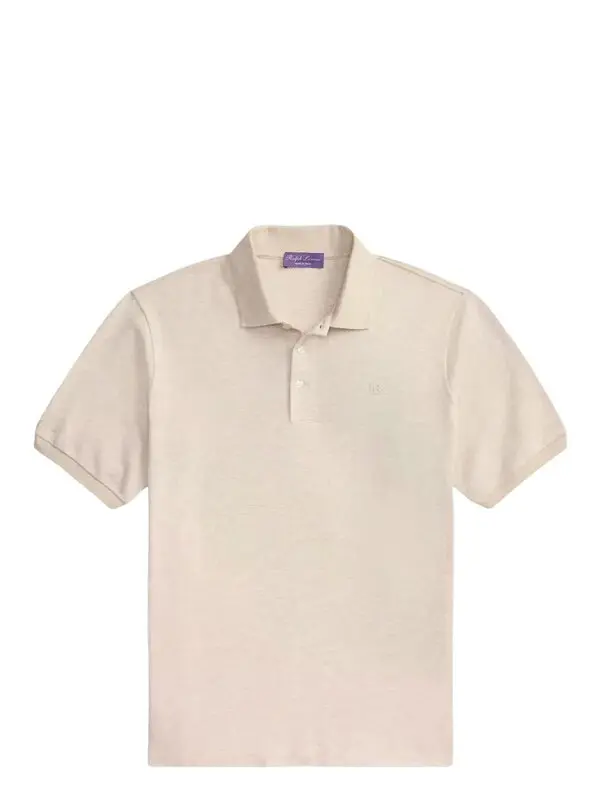 Ralph Lauren Purple Label Logo-embroidered Piqué Polo Shirt - Neutrals
