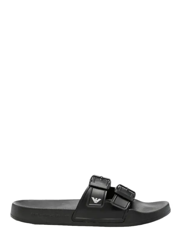 Emporio Armani Buckle-fastening Slides - Black