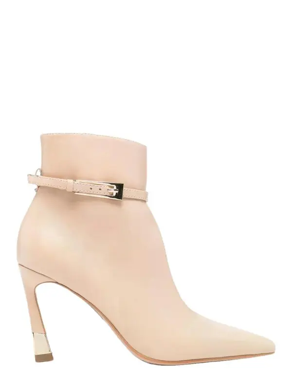 MARC ELLIS Buckle-strap Pointed-toe Ankle Boots - Pink