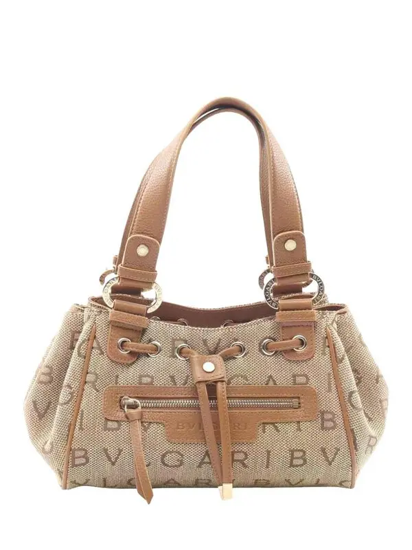 BVLGARI Logomania Canvas Handbag - Neutrals