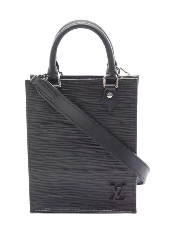 LOUIS VUITTON Epi Petit Sac Plat Satchel - Black