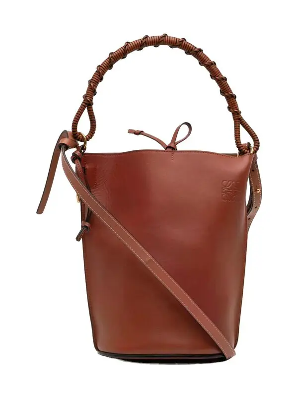 Loewe Calfskin Anagram Gate Bucket Bag Satchel - Brown