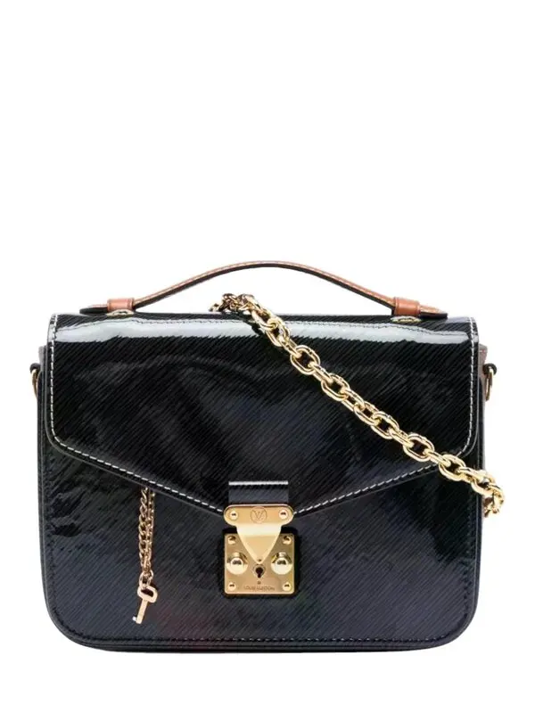 LOUIS VUITTON Shiny Epi And Monogram Reverse Mini Pochette Metis Satchel - Black