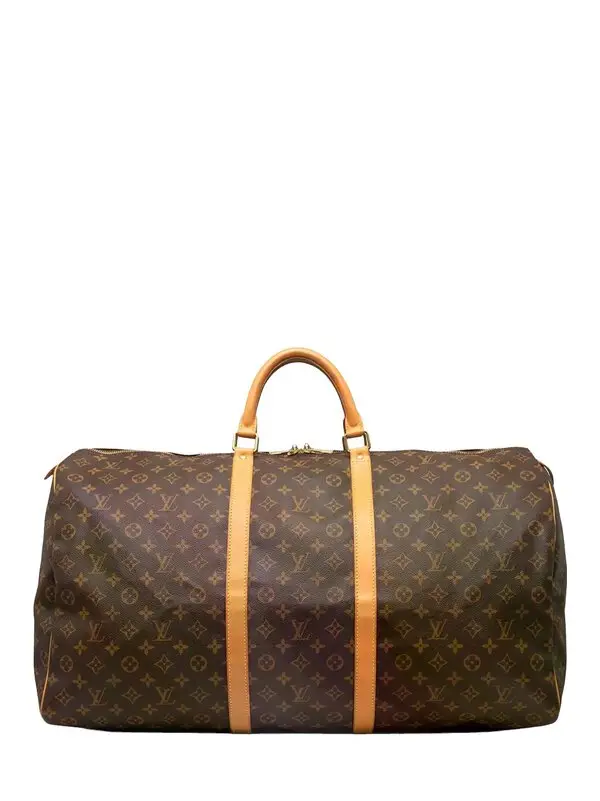 LOUIS VUITTON Monogram Keepall 60 Travel Bag - Brown