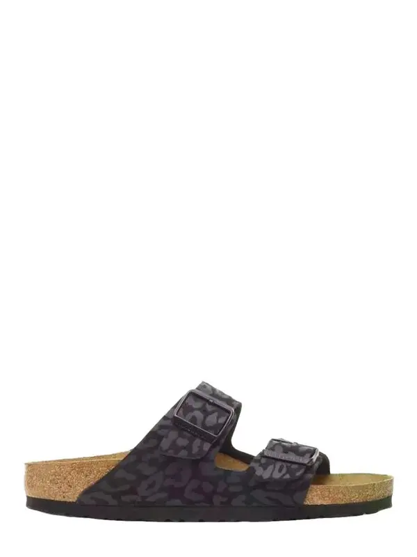 BIRKENSTOCK Arizona Leopard-print Slides - Black