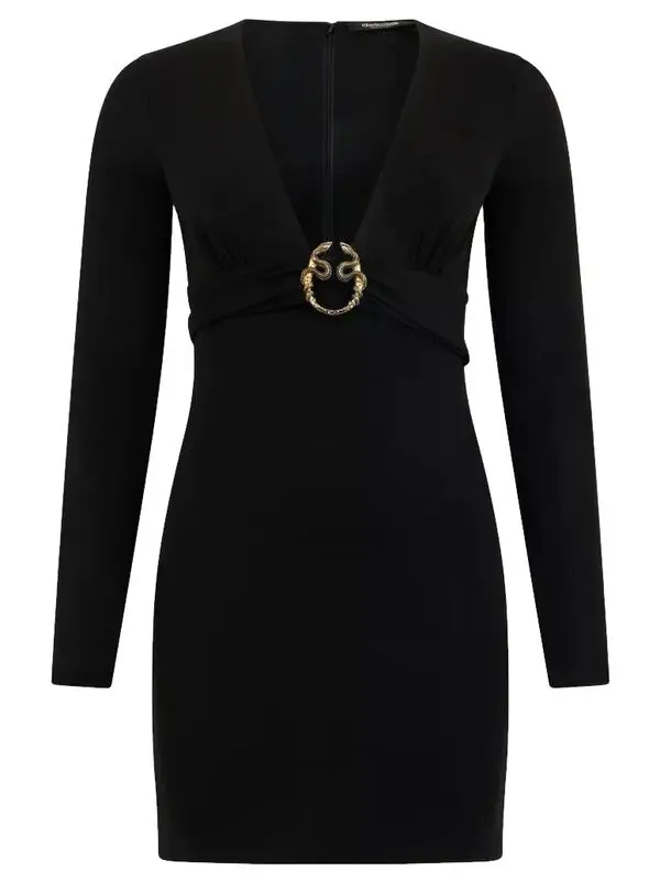 Roberto Cavalli Long Sleeve Mini Dress - Black