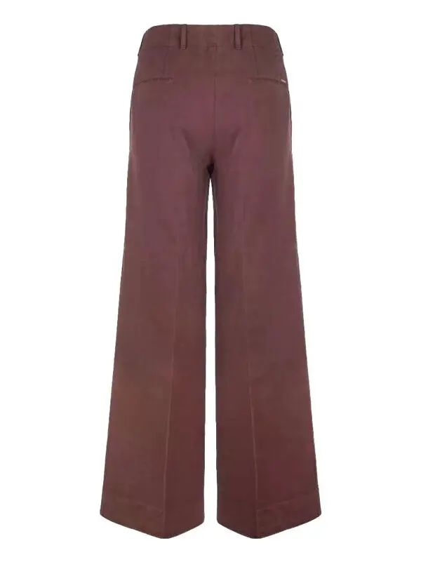 SLOWEAR Wide-leg Pressed-crease Trousers - Brown