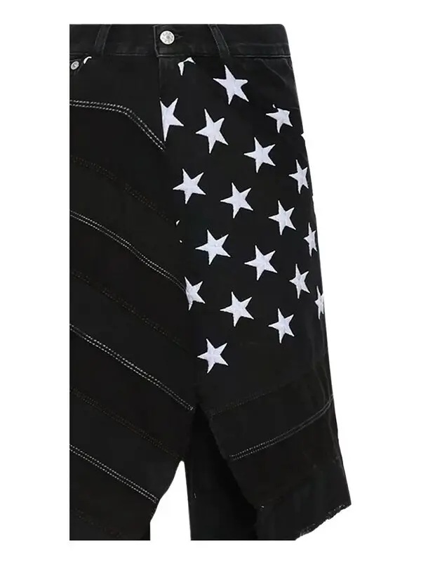 MARKING DISTANCE Star Print Jeans - Black