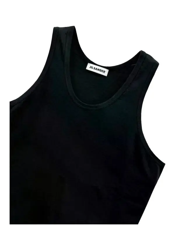 JIL SANDER Sleeveless Ribbed Vest - Black