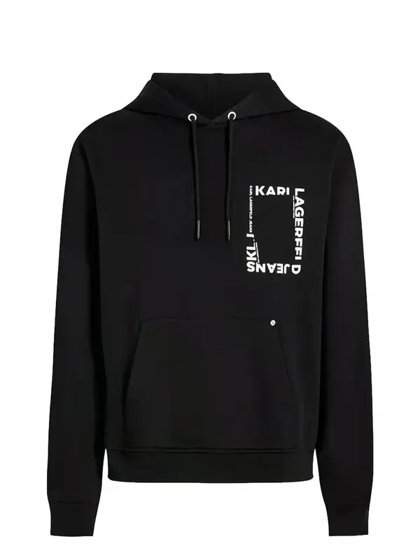 Karl Lagerfeld Logo-print Drawstring Hoodie - Black