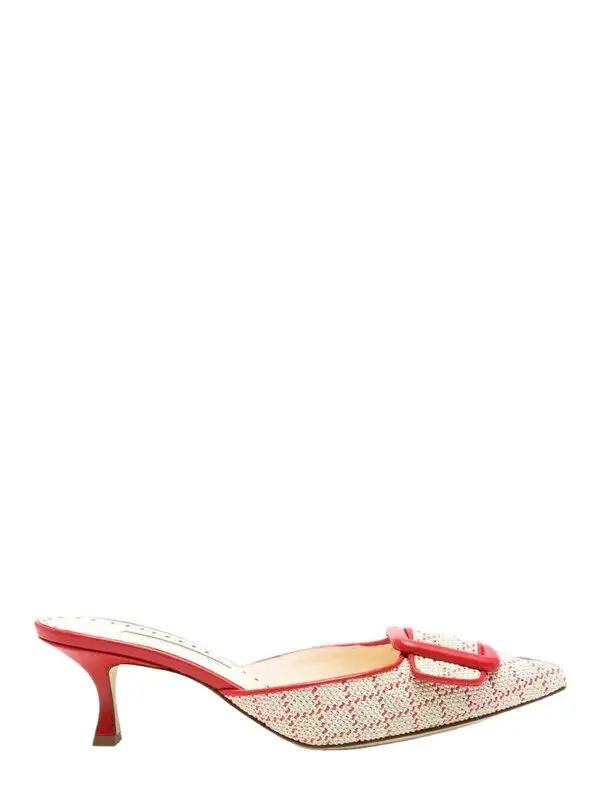 Manolo Blahnik Maysalebi Buckle-embellishment Mules - Neutrals