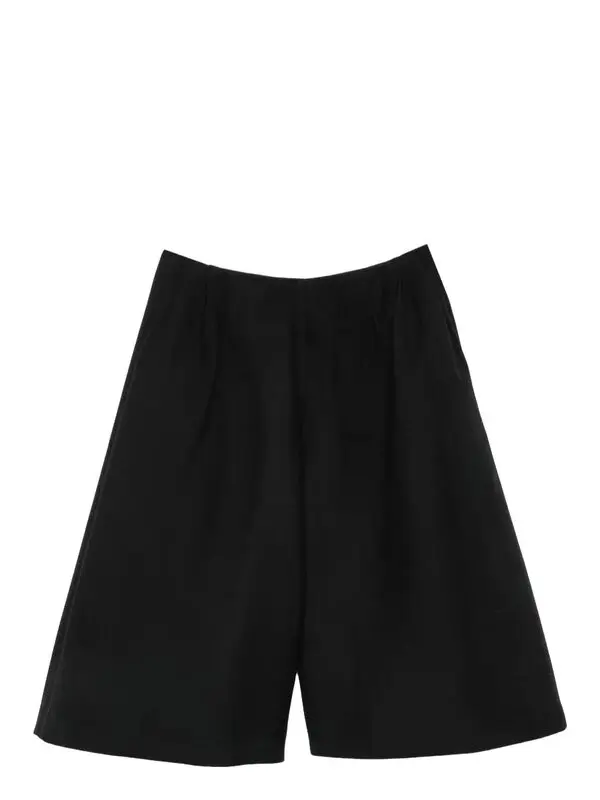 THE ROW Fauna Pleated Tailored Shorts - Black