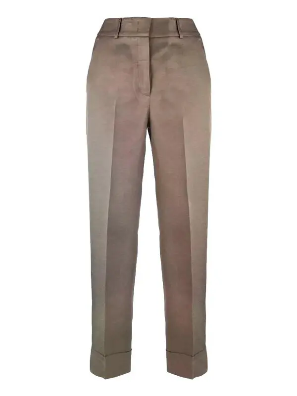 Peserico Pressed Crease Turn-up Trousers - Neutrals