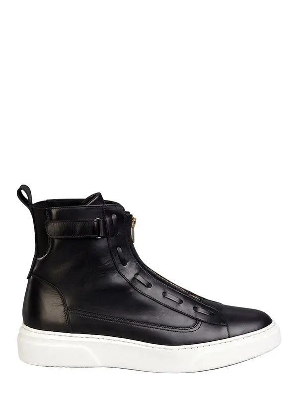 KURT LINCOLN Phantom High Top Zip Up Sneakers - Black