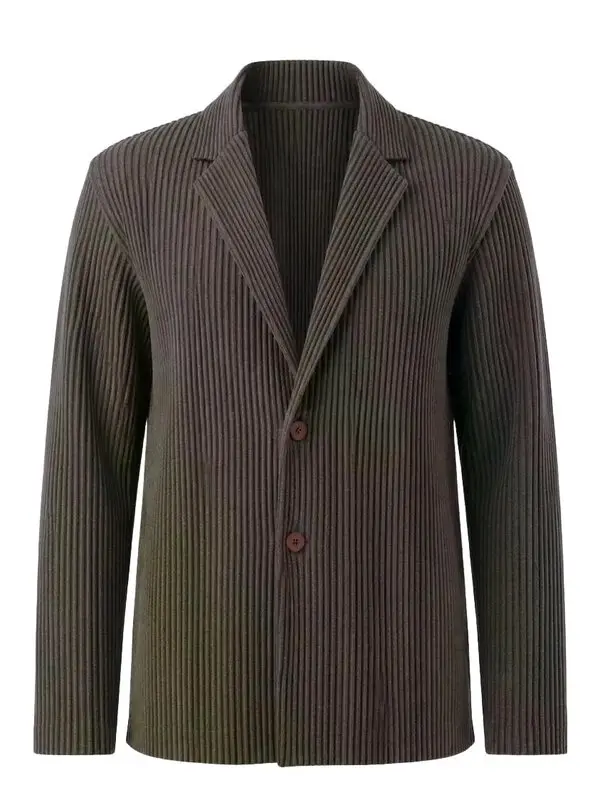 Issey Miyake Wool Like Light Plissé Notched-lapel Blazer - Brown