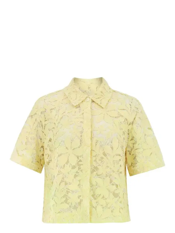 Simkhai Floral Lace Shirt - Yellow