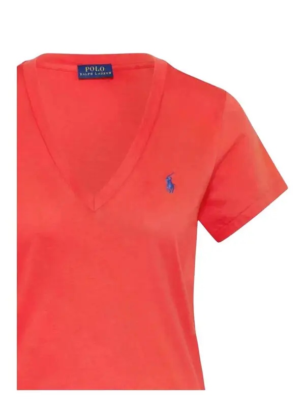 Polo Ralph Lauren Embroidered V-neck T-shirt - Red