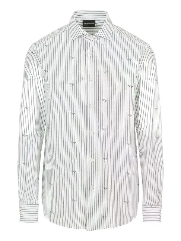 Emporio Armani Striped Cotton Shirt - White
