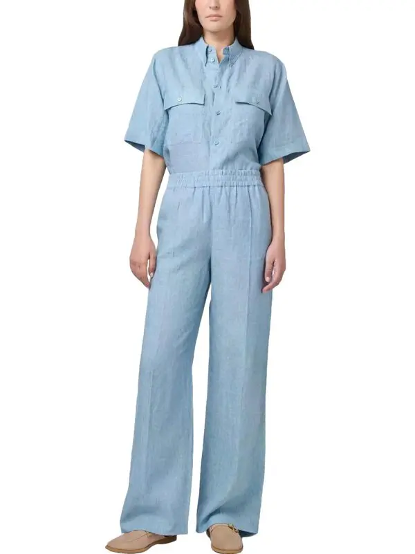 TOD'S Elasticated Wide-leg Trousers - Blue