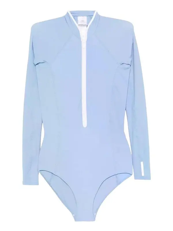 Hunza G Tyra Long-sleeve Swimsuit - Blue