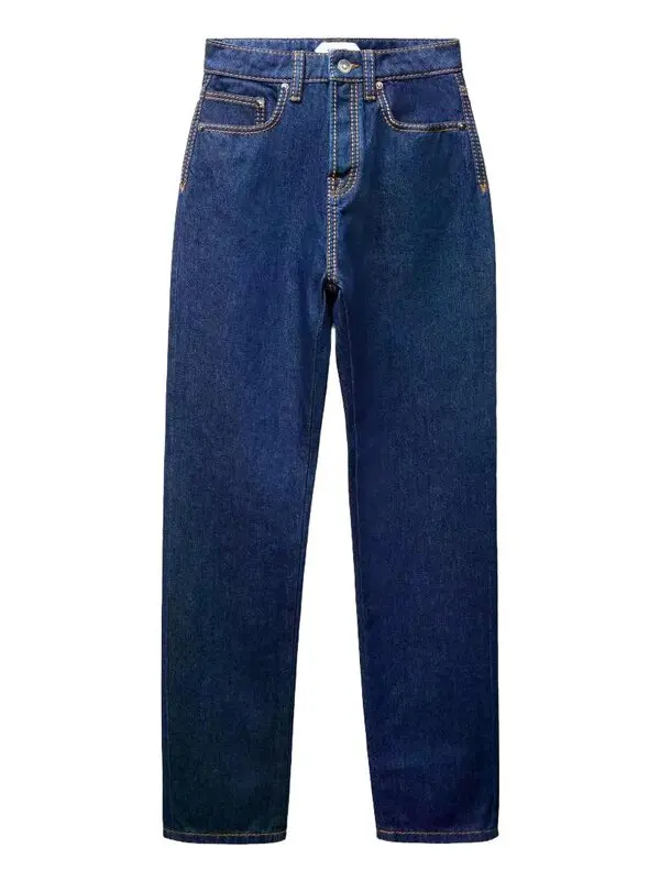 Versace High-waist Straight Jeans With Medusa Hardware - Blue