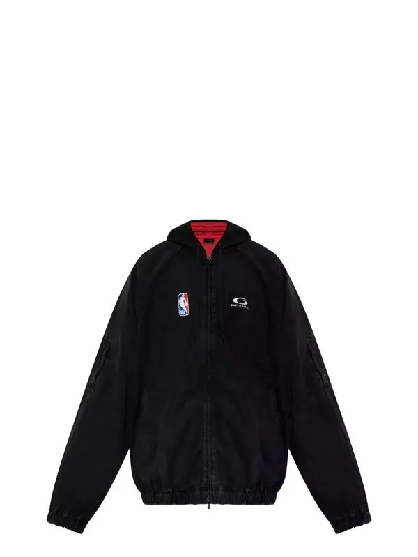 Balenciaga Zip-up Hooded Jacket - Black