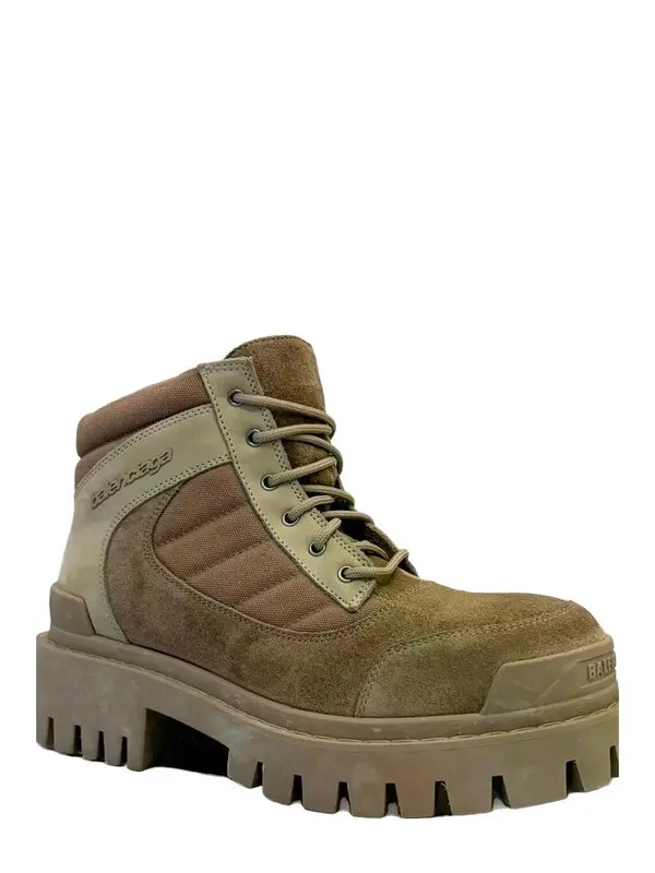 Balenciaga Suede Combat Shoes - Brown